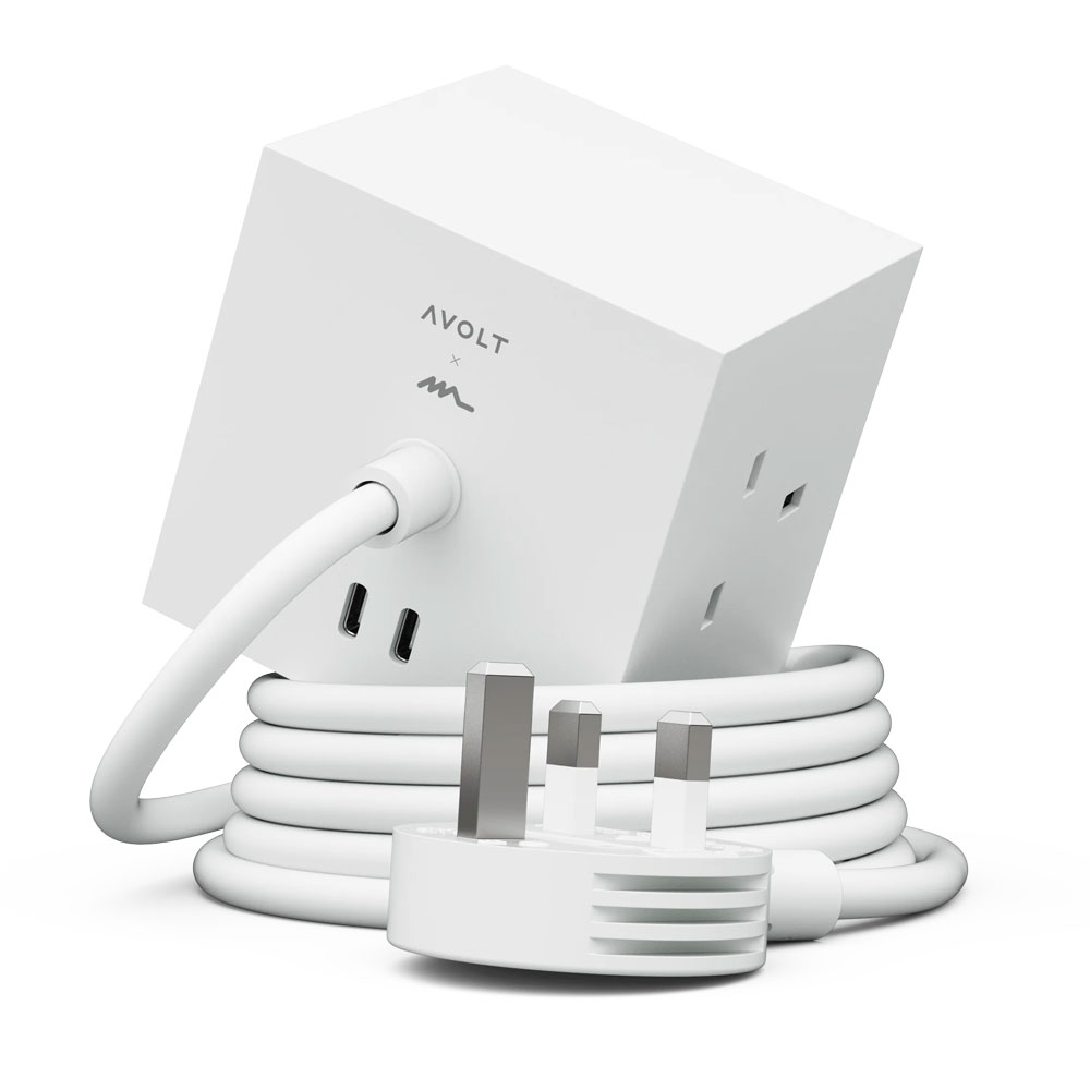 AVOLT Square 1 UK Power Extension Lead - Opal White