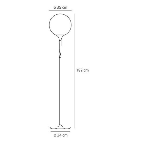 Artemide Castore Floor Lamp, Glass Ball Standard Lamp | Utility Design UK