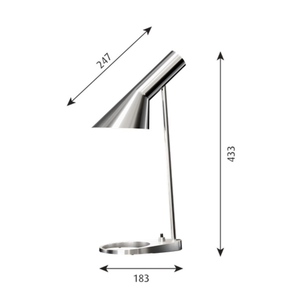 AJ Mini Table Lamp, Stainless Steel, by Louis Poulsen | Utility Design UK