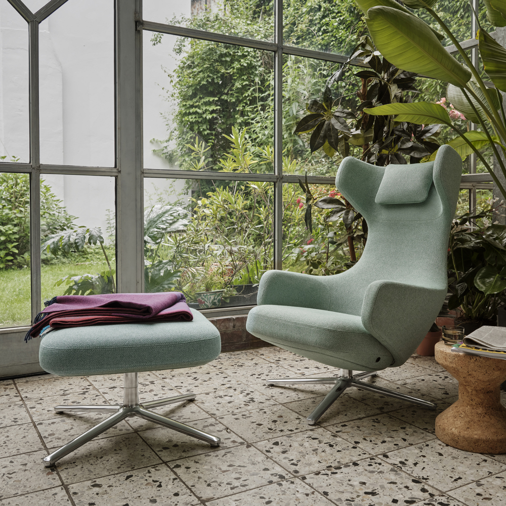 Buy the Vitra Grand Repos Lounge Chair & Ottoman at Utility